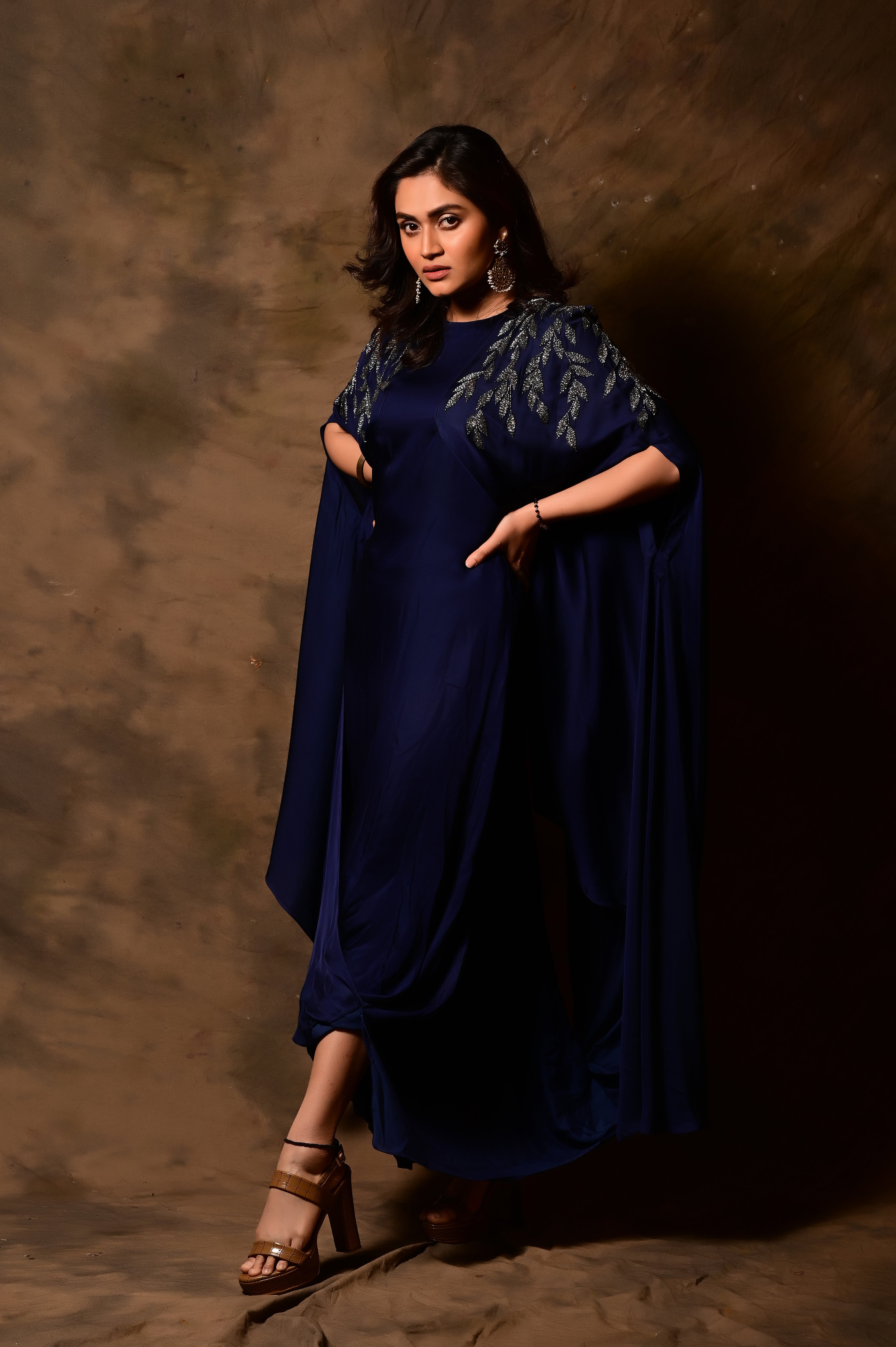 Cowl Cape Dress – Devika Churiwal